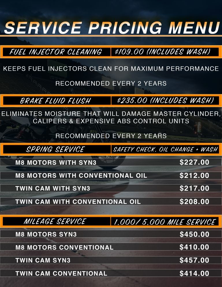Service Pricing Menu | Yankee Harley-Davidson®